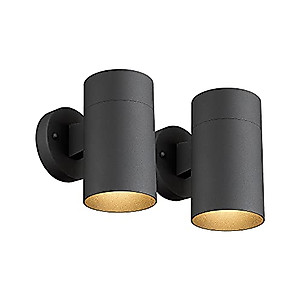 Ken & Ricky Outdoor Wall Sconce, Exterior Wall Light Fixtures, Cylinder Outside Lights for House Porch Garage Patio Doorway Entryway -2 Pack
