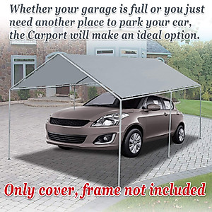 Strong Camel Outdoor 10x20 Replacement Canopy Roof Cover Outdoor Carport Covers (Silver)