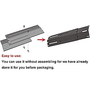 DELSbbq Universal Adjustable Grill Heat Plate Replacement for Gas Grill, Porcelain Steel Heat Plate Shield, Flavorizer Bar, Extends from 11.75" up to 21" L (Pack of 3)