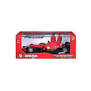 Xiangtat 1:18 Bburago 2021 SF21 F1 NO. #16 Charles Leclerc F1 NO. #55 Carlos Sainz Simulation Diecast Alloy F1 Formula Racing Car Model (1/18 SF21 No.55)
