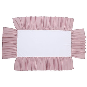 Crib Skirt Dust RuffleCrib Skirt Dust Ruffle, 100% Egyptian Cotton 400 Thread Count Soft Breathable Crib Bedding Skirt for Baby, Boys and Girls, Fading Resistant (Pink)