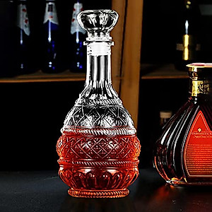 Cadamada 33 Oz Glass Decanter,Whiskey Glasses Bottle with Sealing Stopper, Delicate Decanter Set-for Tequila, Brandy, Scotch and Vodka, Gift Giving, Bar and Party Decoration (3pcs)