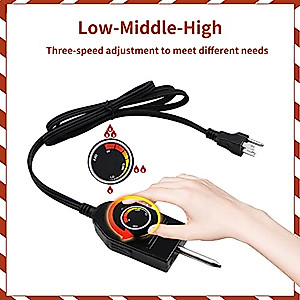 Grill Heating Element and Electric Smoker Replacement with Adjustable Thermostat Cord Controller,1500 Watt Heating Element Compatible with Masterbuilt Smoker & Turkey Fryers and Most Electric Smokers