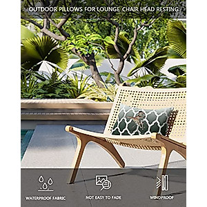 Recliner Head Pillow Ledge Loungers Chair Pillows with Insert Dinosaur with Moroccan Texture Sage Green Gradient Lumbar Pillow with Adjustable Strap Patio Garden Cushion for Sofa Bench Couch, 2 PCS