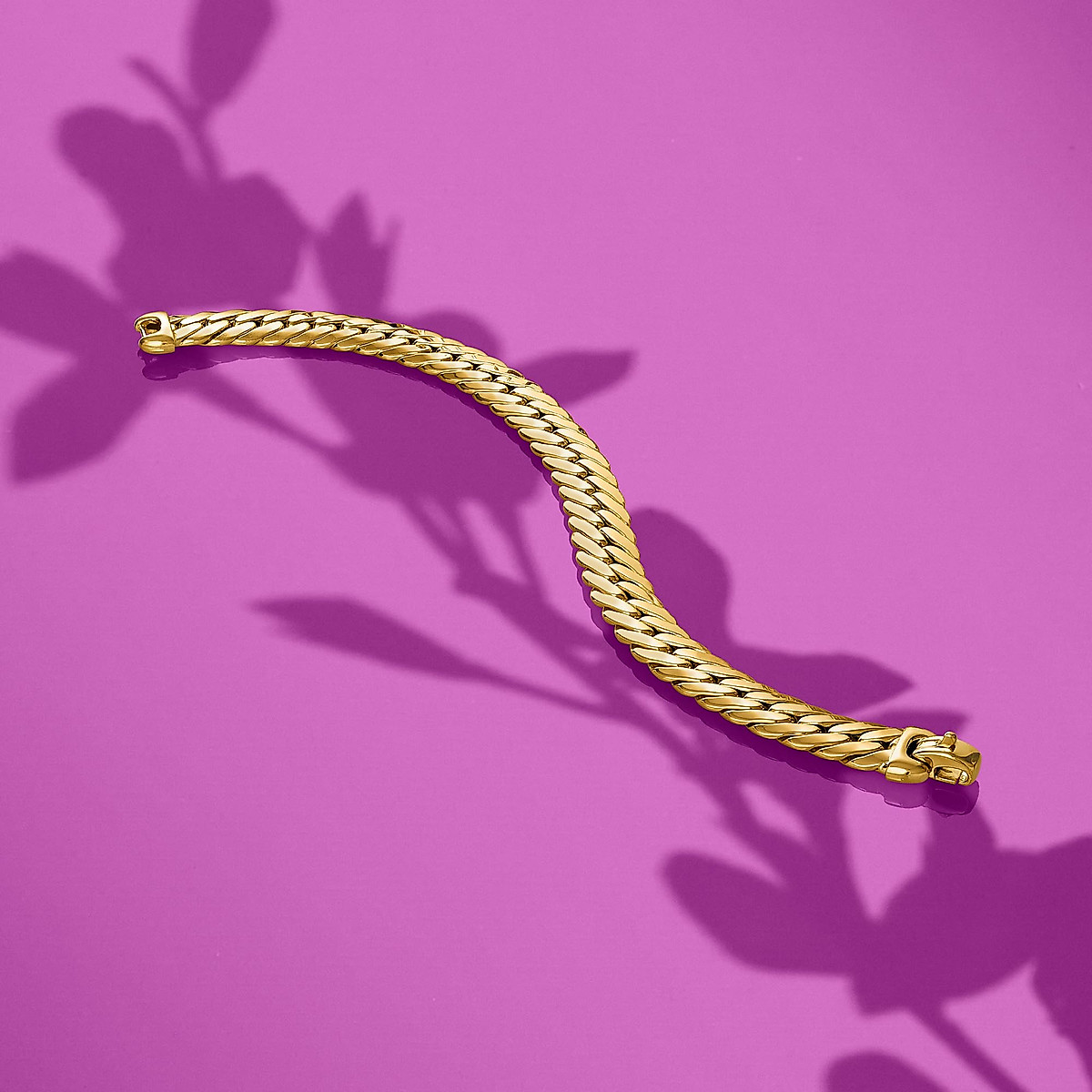 Ross-Simons Italian 14kt Yellow Gold Cuban-Link Bracelet. 7 inches