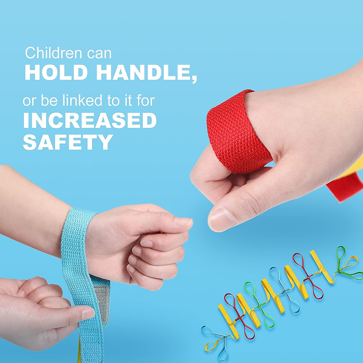 2 Pcs Children Safety Walking Rope with 12 Handles Leash Walking Kids Multiple for Toddlers Preschool Daycares Walking Nursery Kindergarten School Playground Outdoor for up to 12 Children 2 Teachers