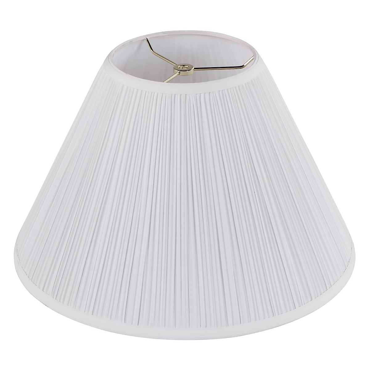 Aspen Creative 33138, Mushroom Shaped Pleated Traditional Spider Construction Lamp Shade, White, 7" Top x 17" Bottom x 13" Slant Height