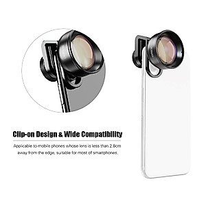 4K HD Telephoto Lens Portrait Phone Telephoto Lens No Distortion with Clip Compatible with iPhone Max Xs X Compatible with Phone