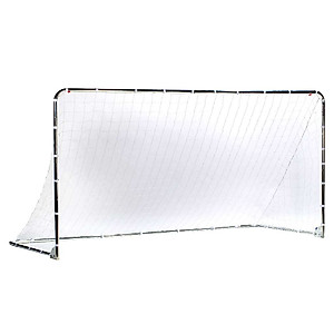 Franklin Sports Premier Steel - Folding Backyard Soccer Goal with All Weather Net - Kids Backyard Soccer Net - Easy Assembly - 12x6' - Silver