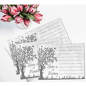 Share a memory cards for Celebration of life Funeral Tree of life Sympathy memorial remembrance acknowledgment Guest Book Alternative 40 ct