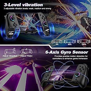 Spican Switch Controllers for Nintendo Switch/Switch OLED Controller, Switch Wireless Pro Controller One-Piece Joypad, Full-Size Ergonomic Handheld Mode Controller with Battery/Turbo/Programming