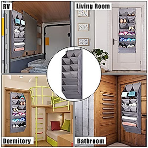 4 Pcs Hanging Over The Door Shoe Organizer with Deep Pockets for 12 Pairs of Shoes, 6 Layers Hanging Shoe Rack Shoe Storage Rack Organizer for Closet
