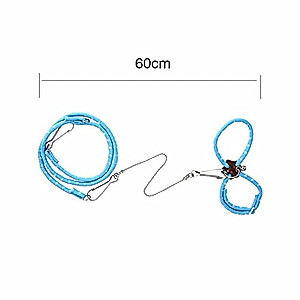 Adjustable Nylon Harness Vest and Leash Set for Pet Hamster Gerbil Rat Mouse Ferret Chinchilla Ferret Squirrel Small Animal Walking Toy(Blue)