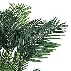 VIAGDO Artificial Kentia Palm Tree 4ft Tall Fake Palm Tree Decor with 15 Trunks Faux Tropical Palm Silk Plant Potted Dypsis Lutescens Plants for Modern Home Office Floor Corner Decor Indoor, 2 Pack