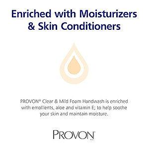 PROVON Clear and Mild Foam Handwash, Fragrance Free, EcoLogo Certified, 700 mL Hand Soap Refill for PROVON LTX-7 Touch-Free Dispenser (Pack of 3) - 1341-03