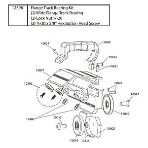 Upgrade Cut-Off Flange Track Bearing Kit Replacement for Tapco Pro & Max 12334 Rollers, 12364 Screws, 10094 Lock Nuts Alloy Steel