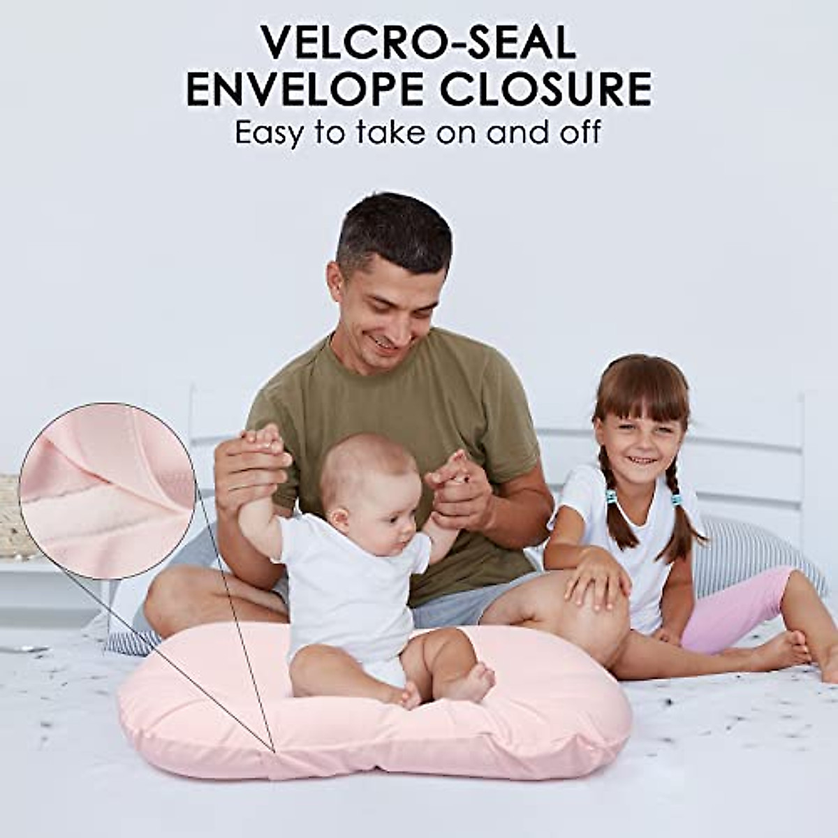 Organic Baby Lounger Cover | 100% GOTS Certified | Mexxi Hypoallergenic and Breathable Baby Nest Cover (Cover Only) (Baby Pink, Organic Cotton)