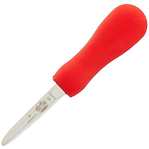 Victorinox Oyster Knife 3-Inch Narrow Boston Style Blade, Red SuperGrip Handle