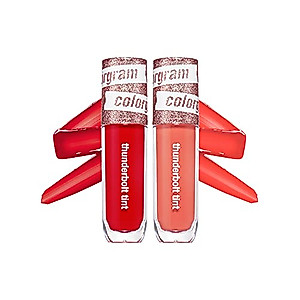COLORGRAM Thunderbolt Tint Lacquer - True Beauty K-Drama Makeup, Glossy Long Lasting Moisturizing Lip Stain (2 Set (#8, #9))