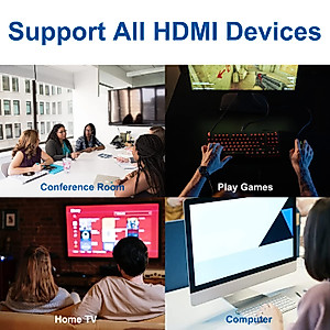 SHD 100 Feet HDMI Cable with Signal Booster, 100' HDMI Cord 2.0V Support 4K 3D 1080P for in-Wall Installation CL3 Rated Black Cable and Red Metal Shell