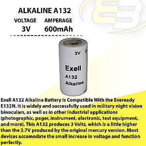 Exell A132 Alkaline 3V Battery TR132, PC132A, EN132A