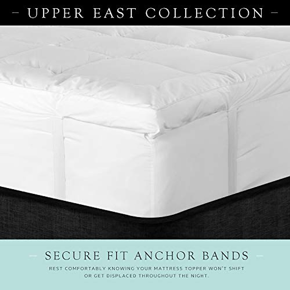 Upper East Collection 3 Inch Down Alternative Featherbed Mattress Topper - Ultra Plush 100% Long-Staple Cotton 3" Pillowtop Bed Topper/Pad - King