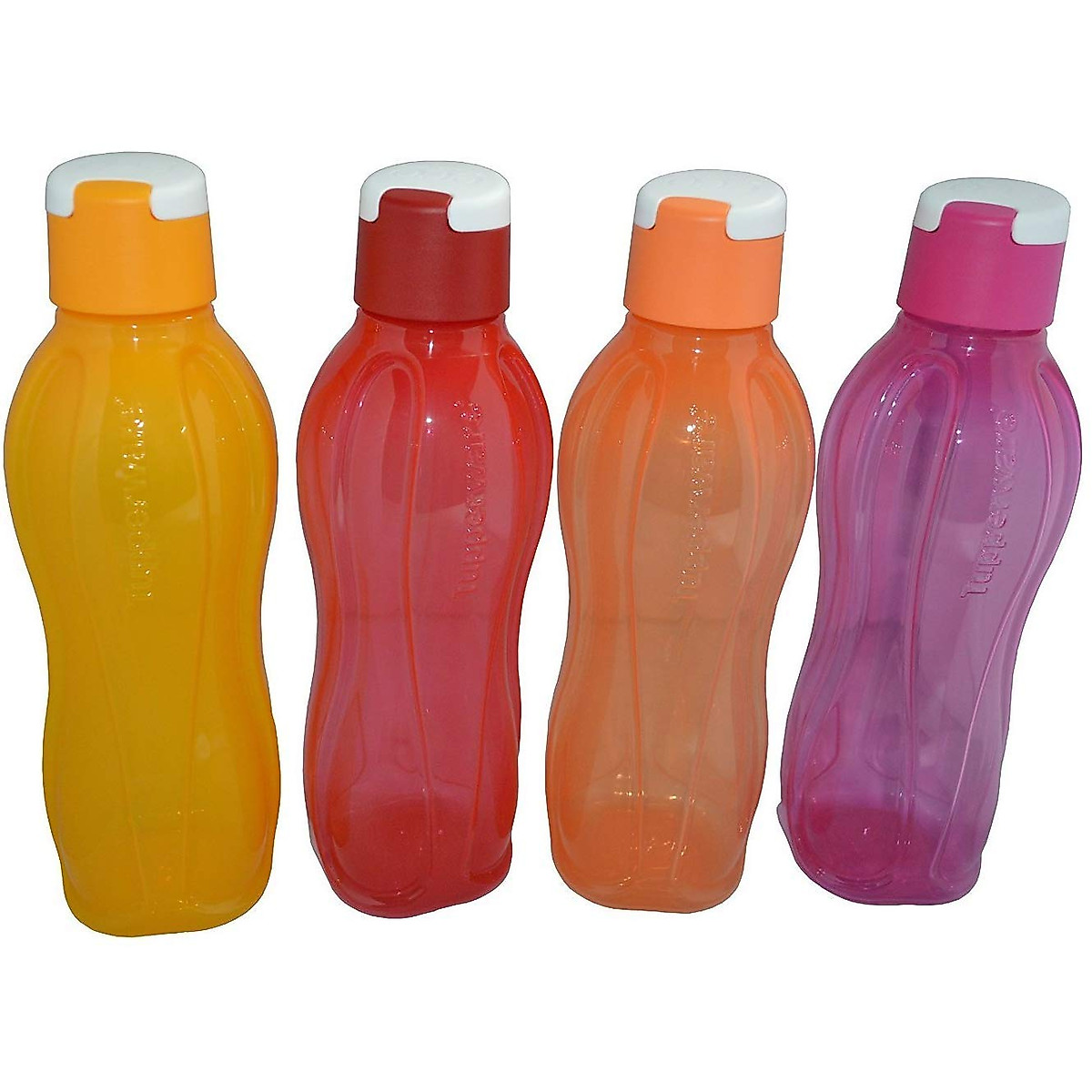 Tupperware Aquaslim Flip Top Water Bottle 750ml - 4pcs set (multicolor)