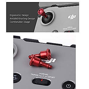 Kimyoaee 1 Pair Remote Controller Stick CNC Aluminum Transmitter Joystick Thumb Rocker Metal Protector for DJI Mavic Air 2 Drone - Black