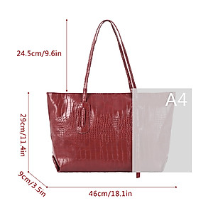 Danse Jupe Women Large Crocodile Faux Leather Tote Shoulder Bag Soft Top Handle Bag