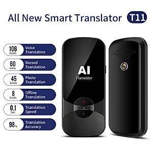Language Translator Device Supports Offline Translation Assistance Super Accuracy Online Translation Audio Memo Camera Translation,106 Languages Two Way Translation for Travelling Learning Business