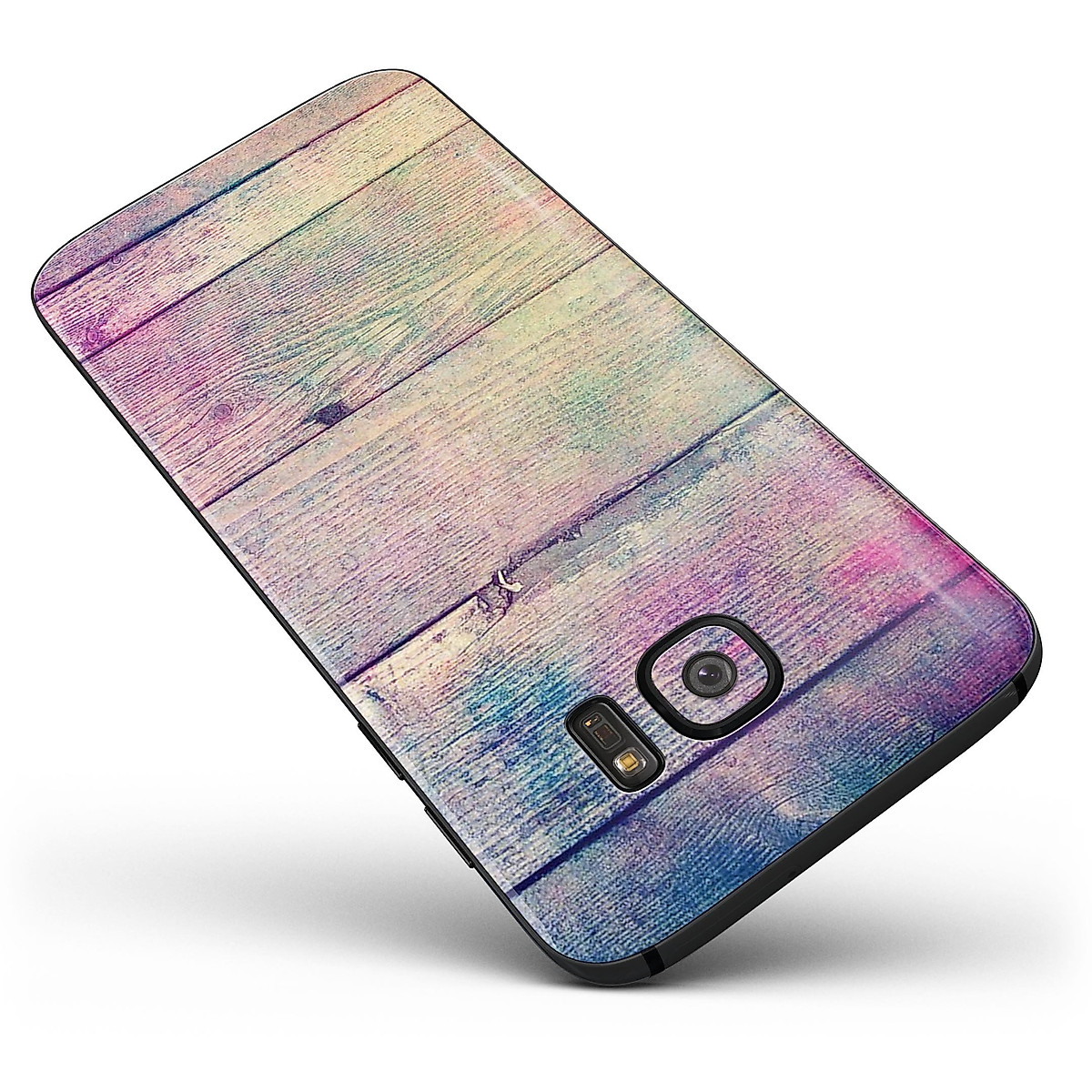 Design Skinz Design Skinz Pink & Blue Grunge Wood Planks Full-Body Wrap Decal Skin-Kit for The Galaxy S8 Plus