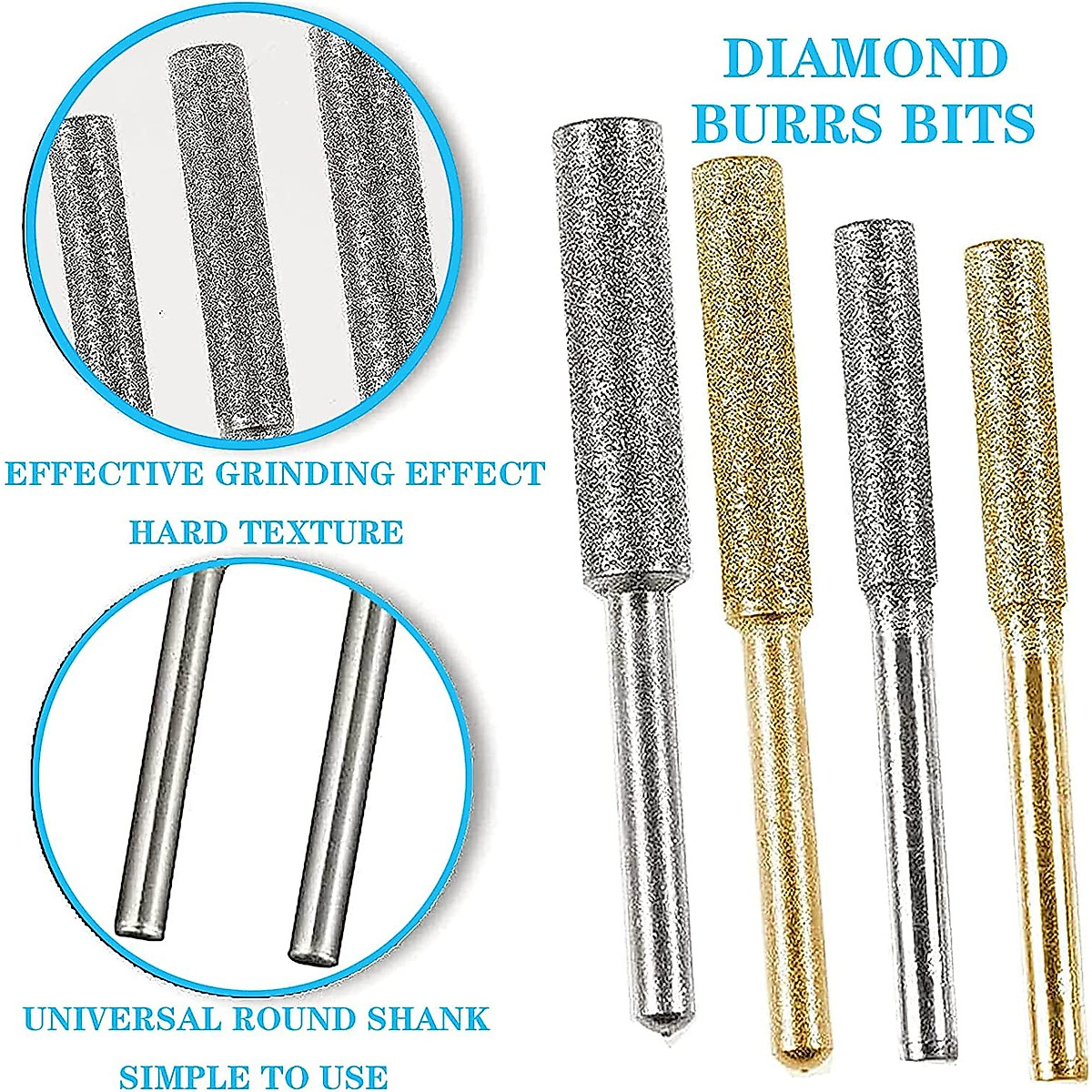 Chainsaw Sharpening Attachment Kit with Angle Guide And Diamond Burr Grinding Stone Files Blade Teeth Sharpener Set (8PCS), Drill Power Tool Accessories