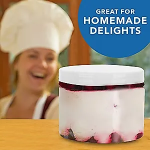 Slime Containers with Water-tight Lids (8 oz, 12 Pack) - Clear Plastic Food Storage Jars with Individual Labels- Great for your slime kit - BPA Free