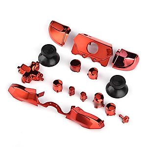 Controller Mods, Thumbsticks ABXY Buttons Replacement Parts for Microsoft One One S X Controller(Red)