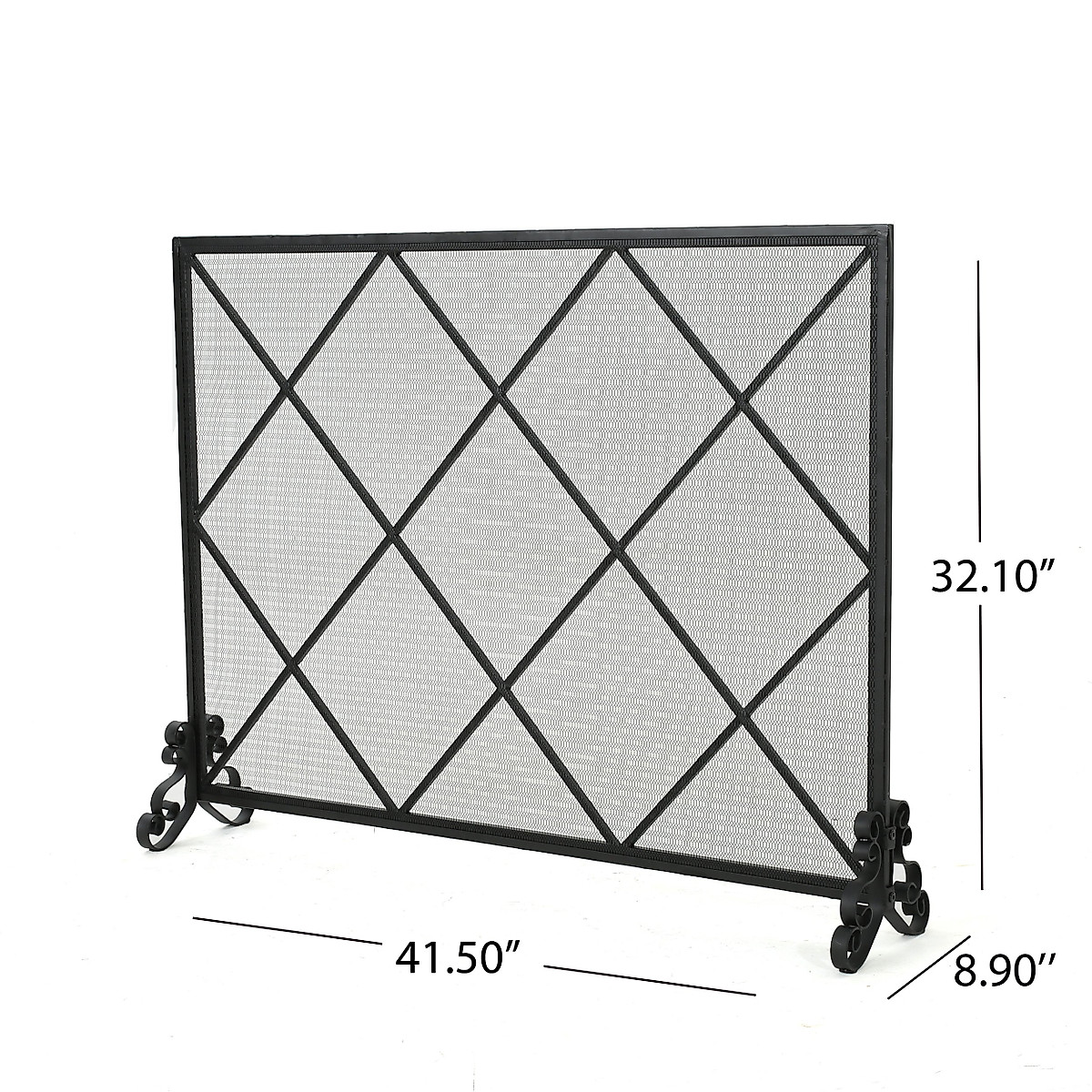 Christopher Knight Home Howell Single Panel Iron Fireplace Screen, Black