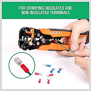HORUSDY Wire Stripping Tool, Self-adjusting 8" Automatic Wire Stripper/Cutting Pliers Tool for Wire Stripping, Cutting, Crimping 10-24 AWG (0.2~6.0mm²)