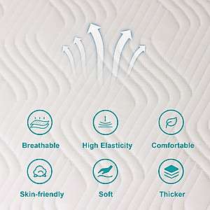 TOLEAD Bed Inclined Wedge Pillow, 7.5 Inch Bed Incline Mattress Topper, Wedge Mattress Elevator for Acid Reflux, Post Surgery, Anti-snoring, Queen, White