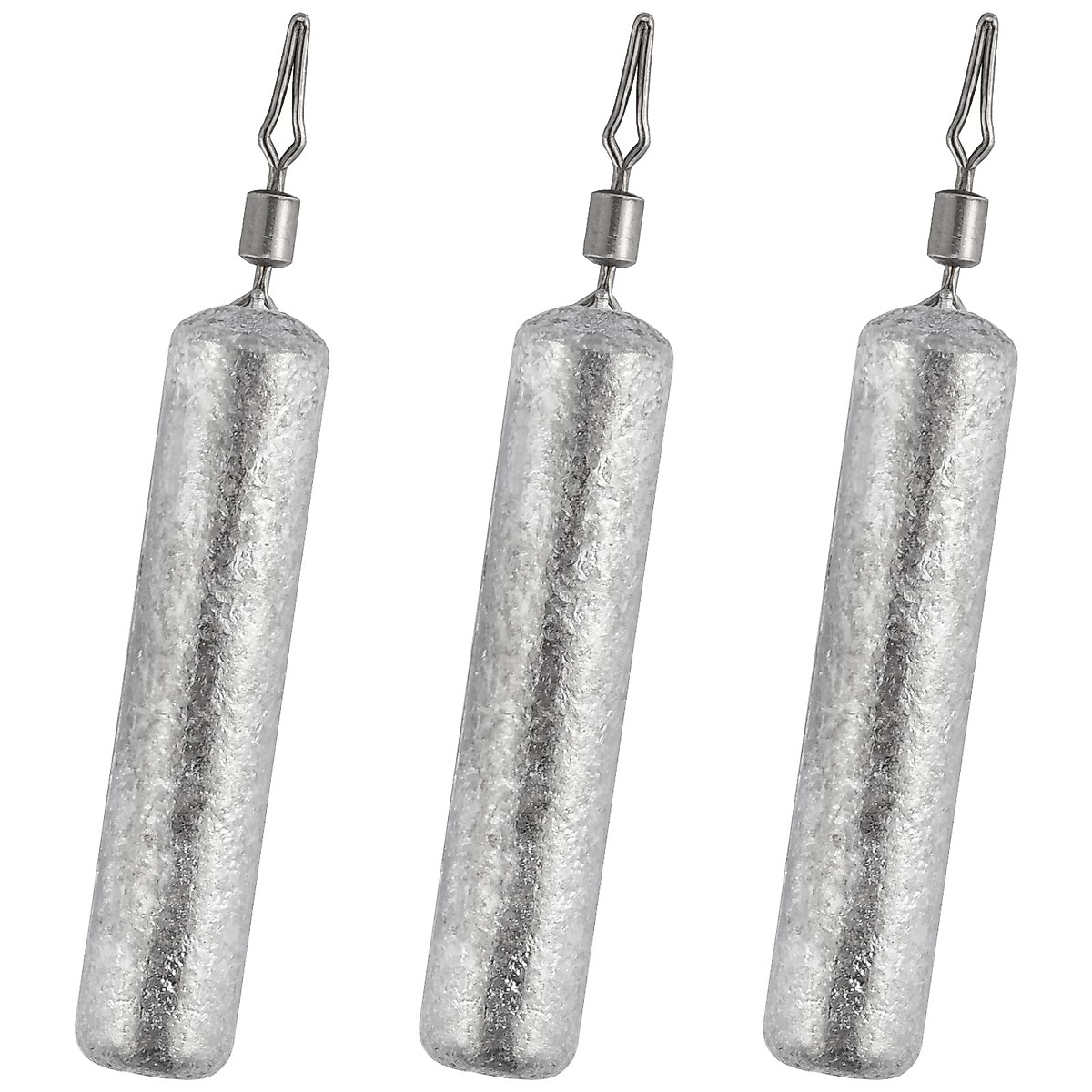 Dr.Fish 50 Pack Fishing Drop Shot Weights Lead Skinny Sinkers with Barrel Swivels Weedless Drop Shot Fitness Rig 1/4oz