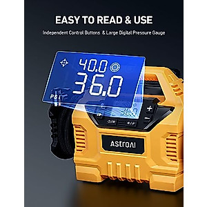 AstroAI Cordless Tire Inflator Portable Air Compressor for Car Tire Pump 160PSI with HD Screen, 3 Power Sources & Dual Powerful Motors, Heavy Duty Air Pump Inflation/Deflation father day gifts