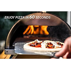 CHANGE MOORE 12 Inch Outdoor Pizza Oven Wood Fired with Insulated Lining, Portable Wood Pellet Pizza Oven with Cover, Pizza Stone, and Thermometer