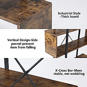 Tribesigns Bookshelf, Industrial Bookcase Freestanding Display Decorative Shelf