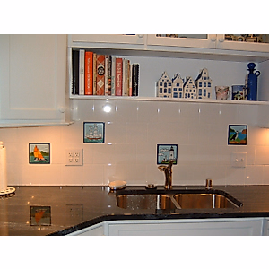 Loon Tile with Mountains - Wall Plaque - Trivet, WL-1