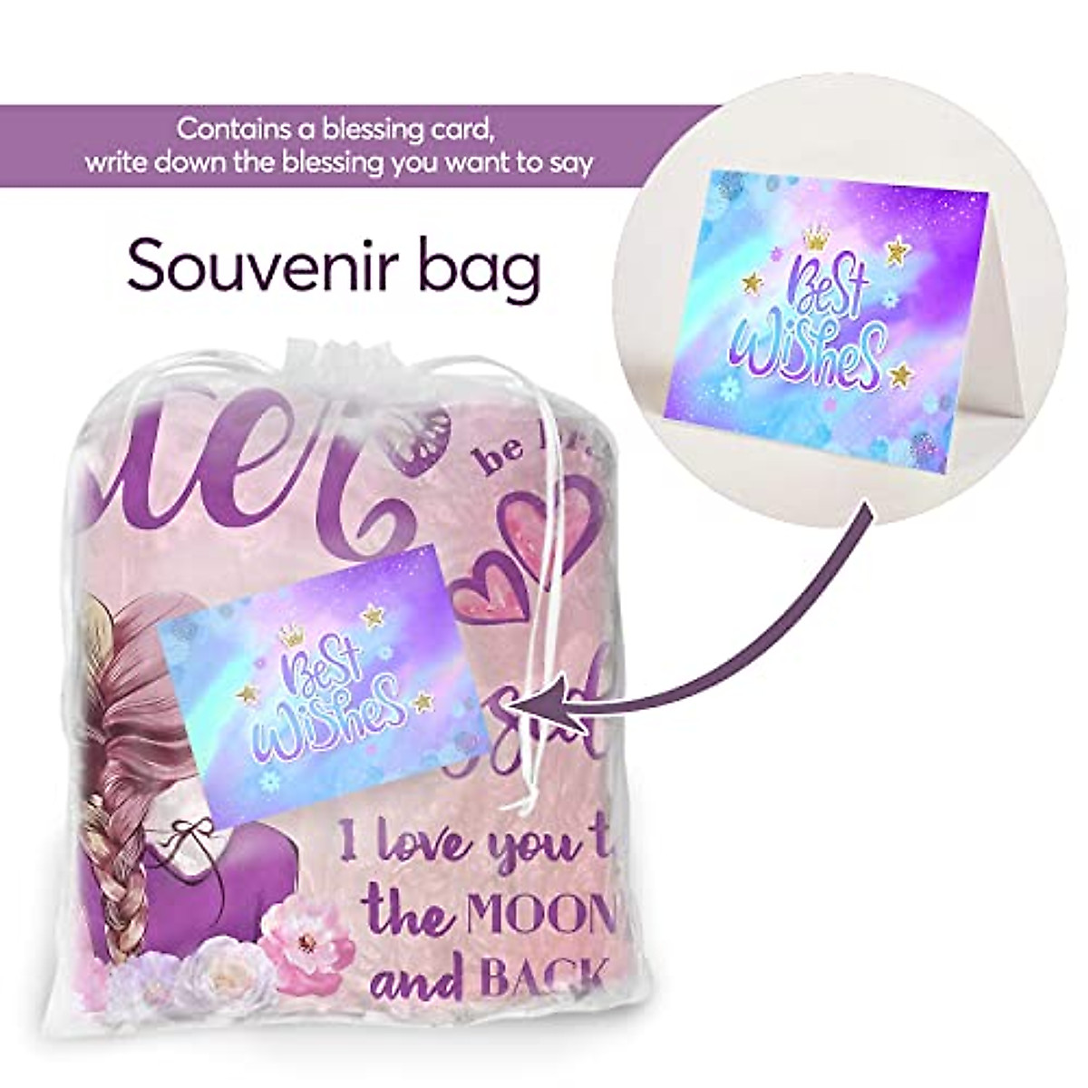 Sister Birthday Gifts from Sister Blanket, Sister Gifts Soft Throw Blanket from Sister for Bestie, to My Sister Purple Flannel Blankets and Throws Christmas Valentines Day Gifts for Women, 50”x60”