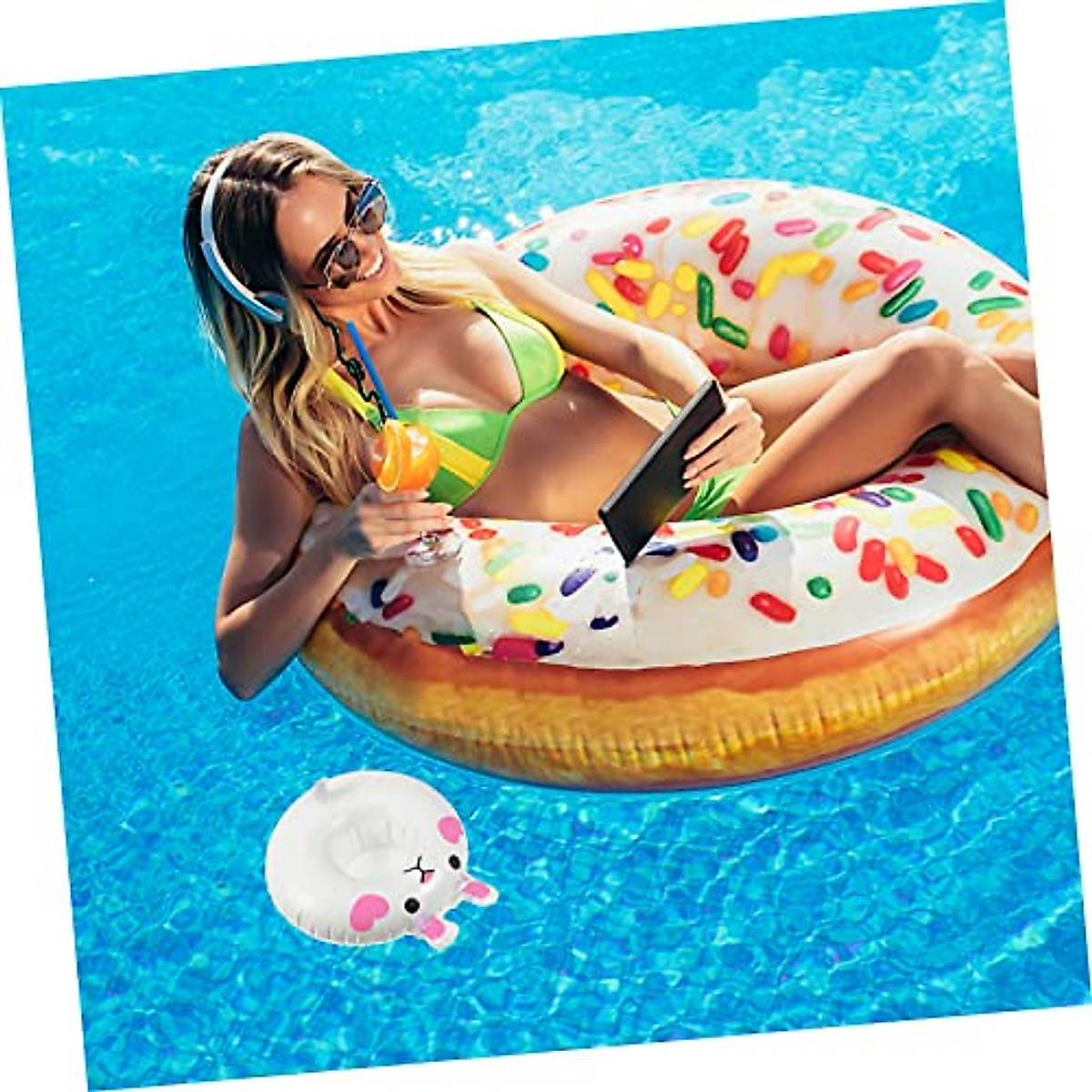 BESTOYARD 1 Set Shell Inflatable Coaster Swimming Pool Coasters Floating Drink Holder Pool Cup Coasters Inflatable Cup Holder Inflatable Floating Coasters The Summer Water Beer PVC