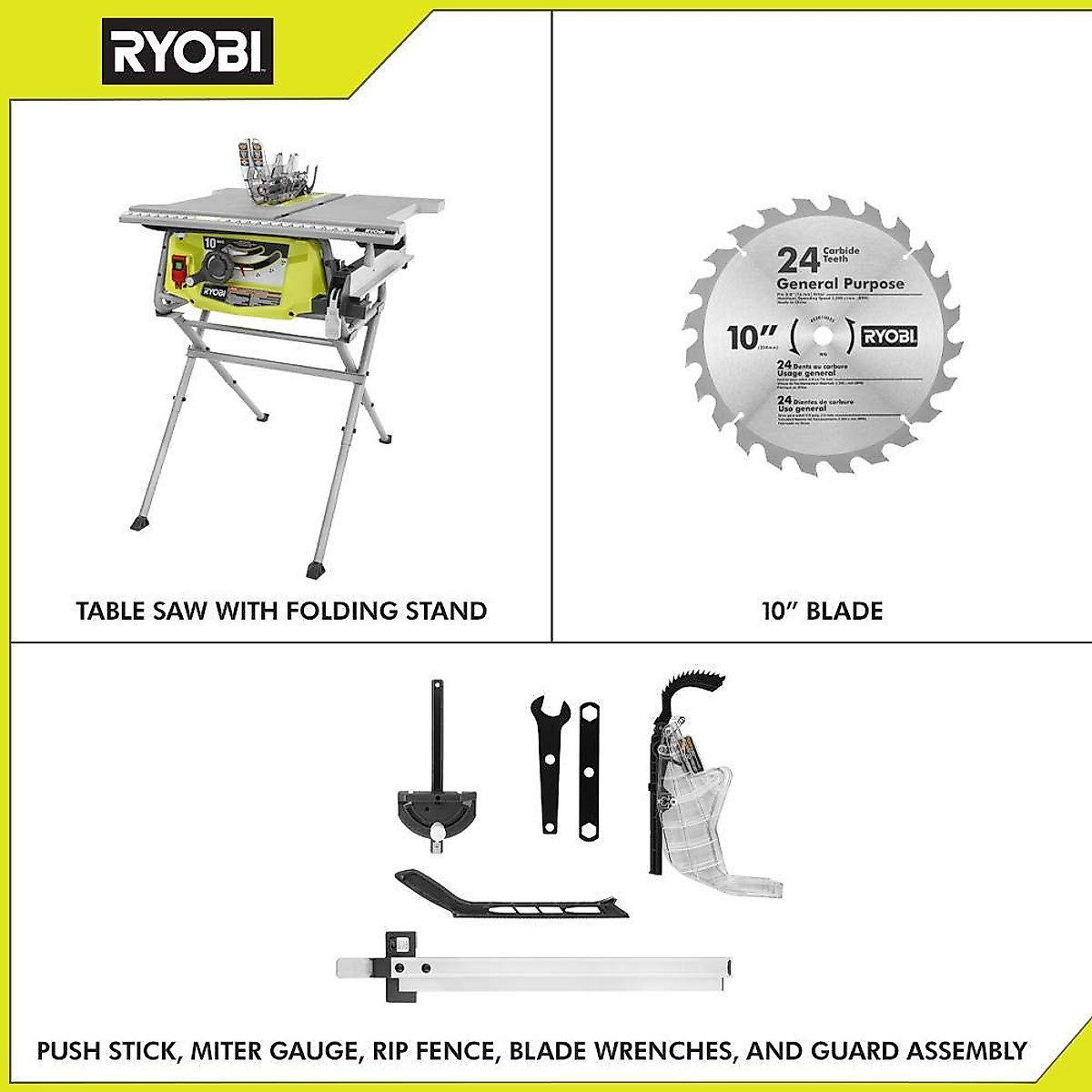 RYOBI RTS12 15 Amp 10 in. Table Saw with Folding Stand (Renewed)
