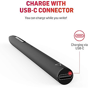 Adonit Note+ Digital Pencil with Palm Rejection, Pressure Sensitivity, Support Tilt Stylus for iPad Pro 3rd, 4th Gen (11/12.9 Inch), iPad 6, 7, 8th Gen, iPad Air 3, 4th Gen, iPad Mini 5th Gen (Black)