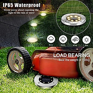 Solar Ground Lights-Upgraded Solar Outdoor Lights Waterproof,Solar Garden Lights Waterproof Bright in-Ground Outdoor Landscape Lighting for Pathway Lawn Patio Yard Deck Walkway (12 Pack)