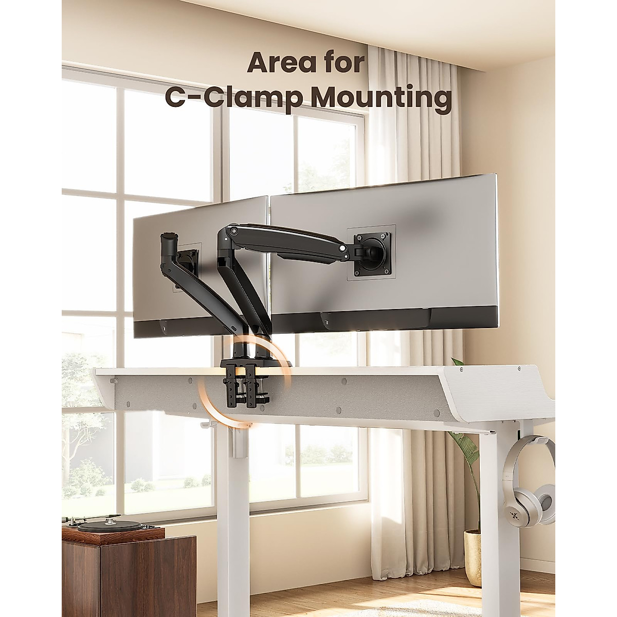 ErGear Electric Standing Desk with Drawers, 48″ x 24″ Gaming Desk with Monitor Stand, C-Clamp Mount Compatible, Home Office Height-Adjustable Desk with Storage Shelf, 4 Preset Heights, White, EGESD36W