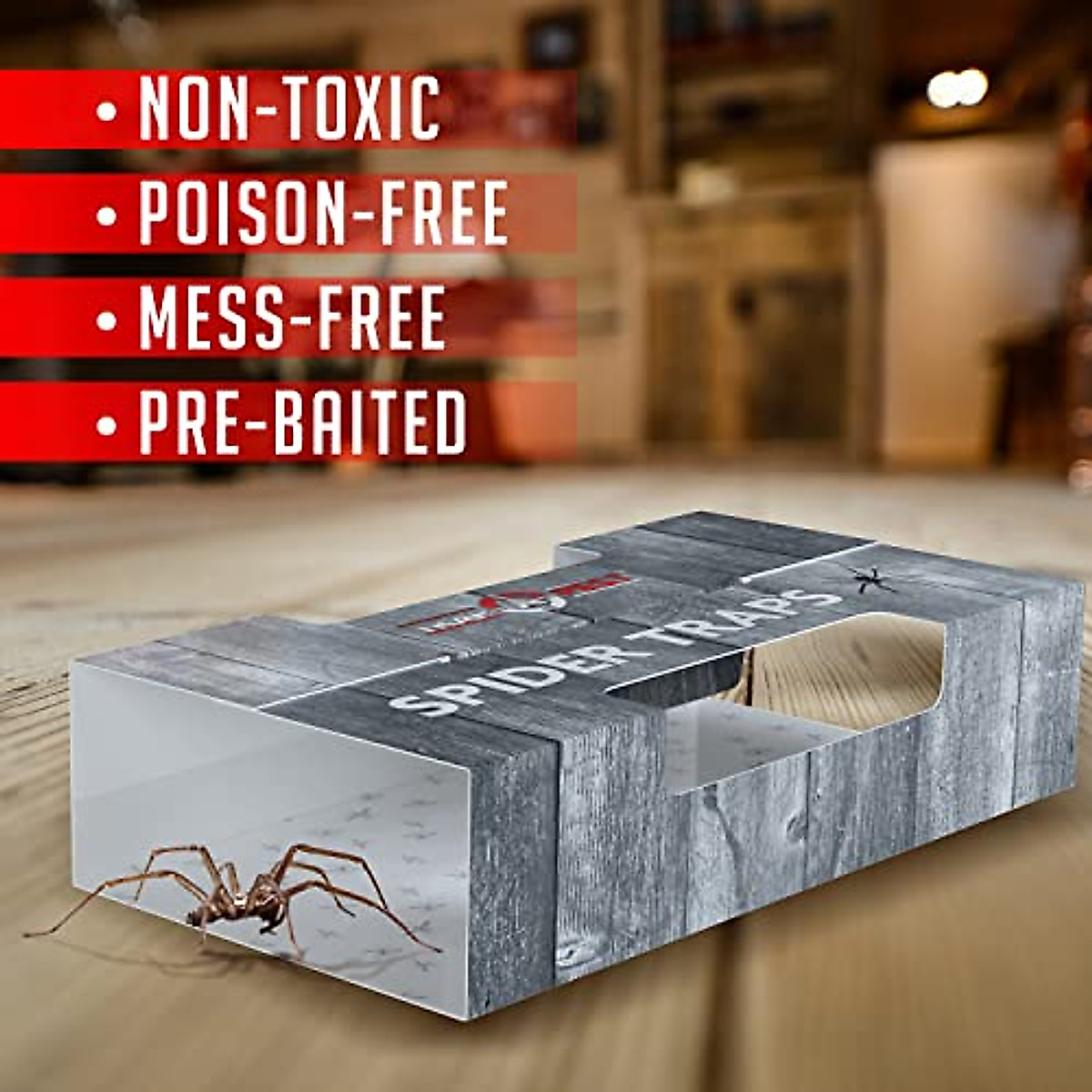 Spider Traps for Inside Your Home (16 Traps) - Spider Catcher Insect Traps Indoor - Spider Traps Indoor Bug Traps Sticky Traps for Spiders - Pre Baited Ultra Sticky Insect Glue Traps - Trap a Pest