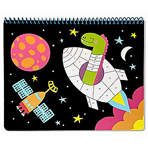 Sticker by Number Dinosaurs, Diggers, & More For Kids Ages 3 to 6: 15 Pictures Include Dinosaurs, Trucks, Cars, Rockets, Trains, Planes, and more!